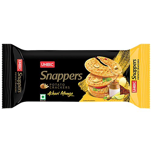 Buy Unibic Snappers Potato Crackers - Achari Mango, Crispy & Crunchy ...