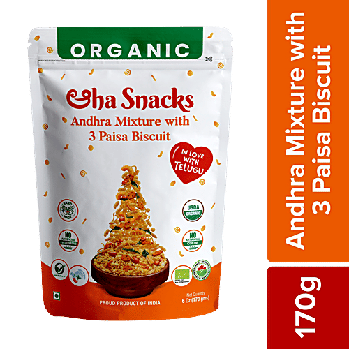 Buy ORGANIC AAHA SNACKS Andhra Mixture With 3 Paisa Biscuit - No ...