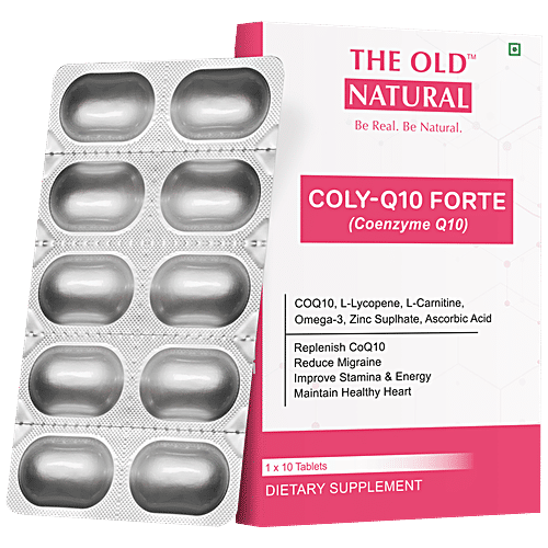 Buy The Old Natural ColyQ10 Forte 10 Tablets - COQ10, With L-Lycopene, Carnitine, Omega-3 ...