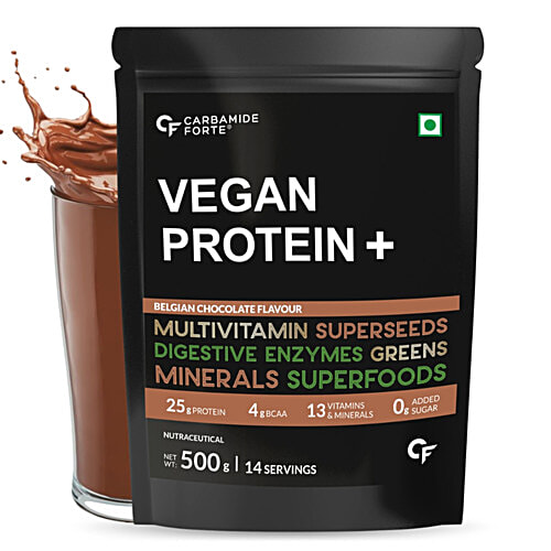 Buy Carbamide Forte Vegan Protein Powder - Chocolate, With 12 Vitamins ...