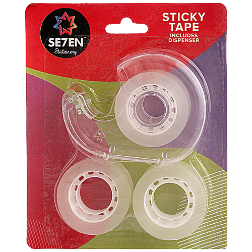 Buy Se7en Sticky Tape With Dispenser - Easy Application, Transparent ...