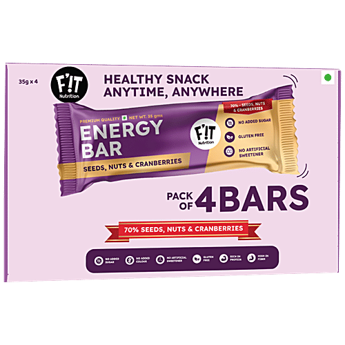 Buy Fit Nutrition Premium Energy Bar - Seeds, Nuts & Cranberries, Rich ...