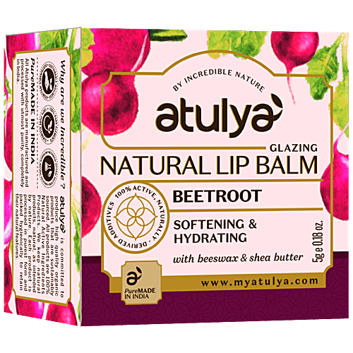 Buy Atulya Glazing Natural Beet Root Lip Balm - With Beeswax, Shea Butter, Softening & Hydrating ...