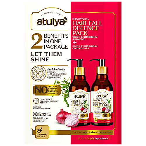 Buy Atulya Hair Fall Defence Pack - Onion & Bhringraj Shampoo ...