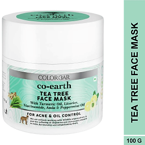 Buy ColorBar Co-Earth Tea Tree Face Mask - For Acne & Oil Control ...