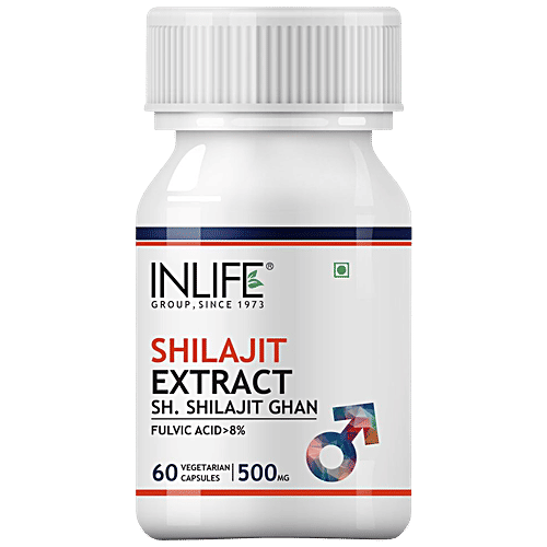 Buy INLIFE Shilajit Extract 500 Mg Capsules - For Men Strength ...