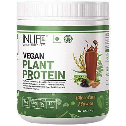 Buy INLIFE Vegan Plant Based Protein Powder - 5g BCAA, Ashwagandha ...