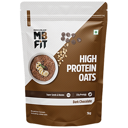 Buy MuscleBlaze 17 g High Protein Oats - With Probiotics, Dark ...