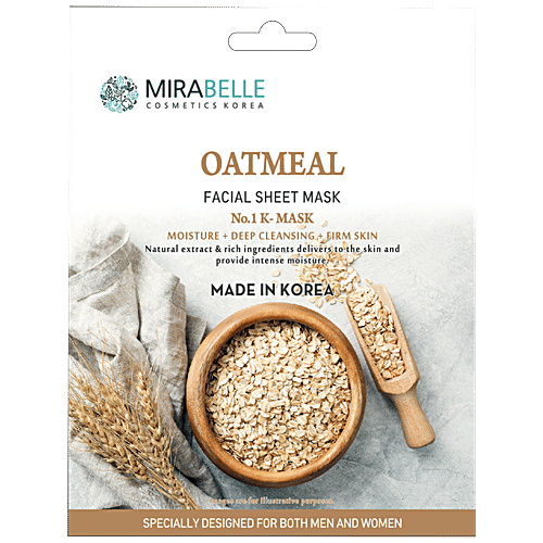 Buy Mirabelle Cosmetics Korea Oatmeal Facial Sheet Mask - Moisturises ...