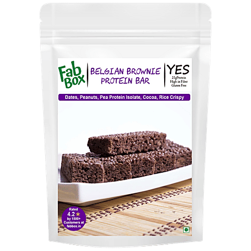 Buy Fabbox Belgian Brownie Protein Bar - Crunchy, High-fiber, Workout ...