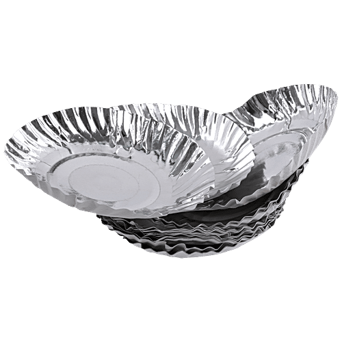 Buy Nabhas Paper Plate - Eco-Friendly, Round, Silver Online at Best ...