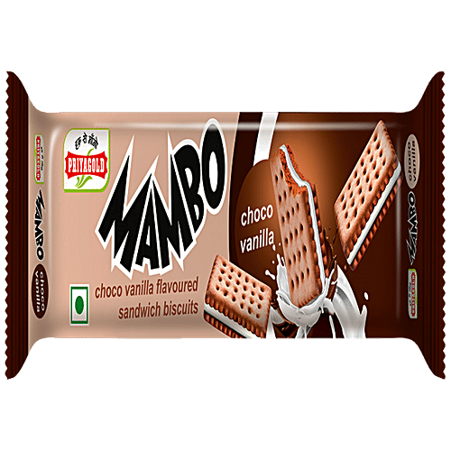 Buy Priyagold Mambo Choco Vanilla Flavoured Sandwich Biscuits Online at Best Price of Rs null ...