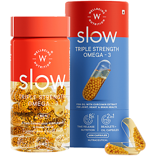 Buy Wellbeing Nutrition Slow Triple Strength Omega 3 Capsules - Fish ...