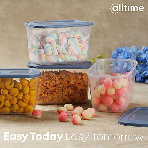 Buy All Time Plastic Food Saver Containers With Lid - Blue, Food Grade ...