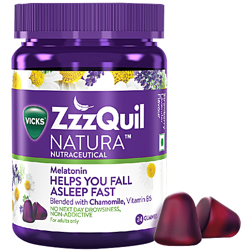 Buy Vicks ZzzQuil Natura Non Addictive Sleep Aid Gummy - Melatonin ...