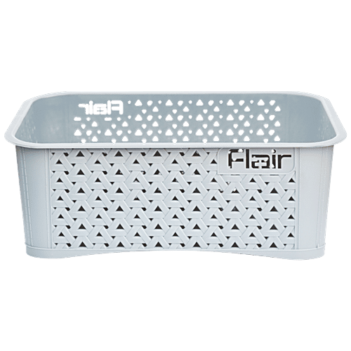 Buy Flair Plastics Utility Basket - Without Lid, Durable, Medium, Grey ...