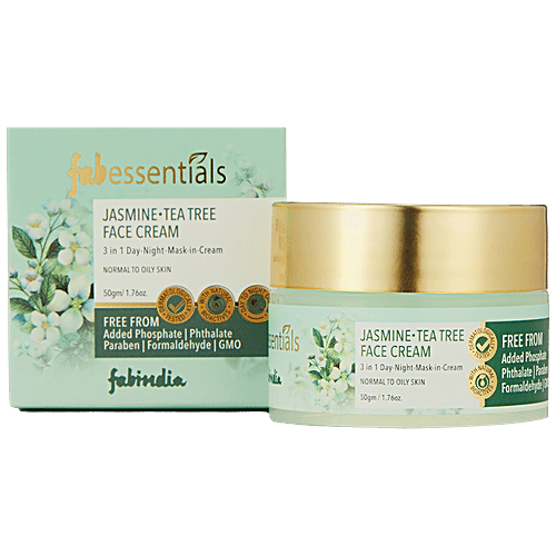 Buy Fabessentials Jasmine Tea Tree Face Cream - 3 In 1 Day-Night-Mask In Cream, For All Skin ...
