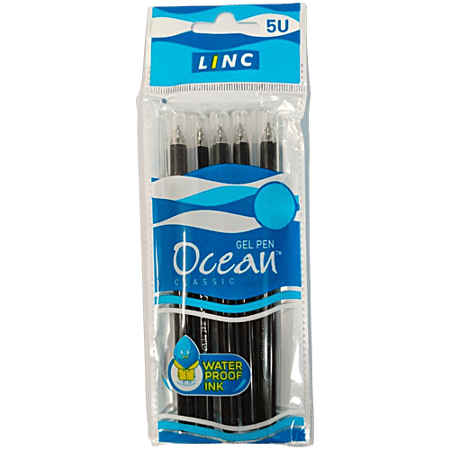 Buy Linc Ocean Classic Gel Pens - 0.55 mm, Black Ink Online at Best ...