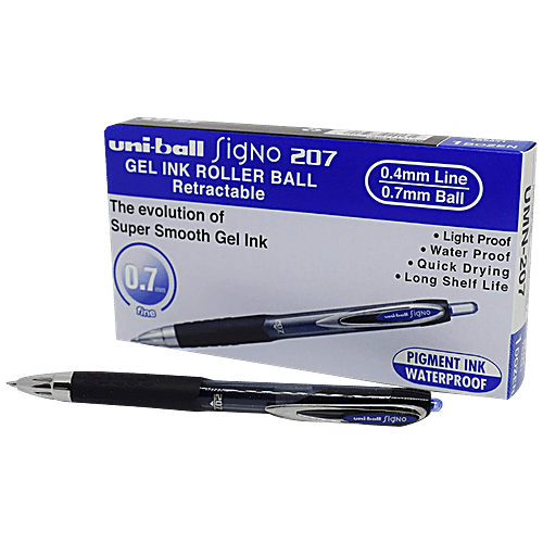 Buy Uni-Ball Gel Pen - SIGNO-207, Blue Ink Online at Best Price of Rs ...