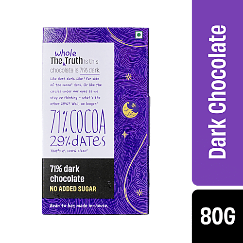 Buy The Whole Truth 71% Dark Chocolate - No Added Sugar Online at Best ...