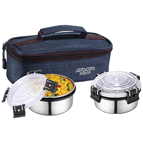 Buy Jensons Aqua Lunch Box With Bag- Leakproof & Detachable Click ...
