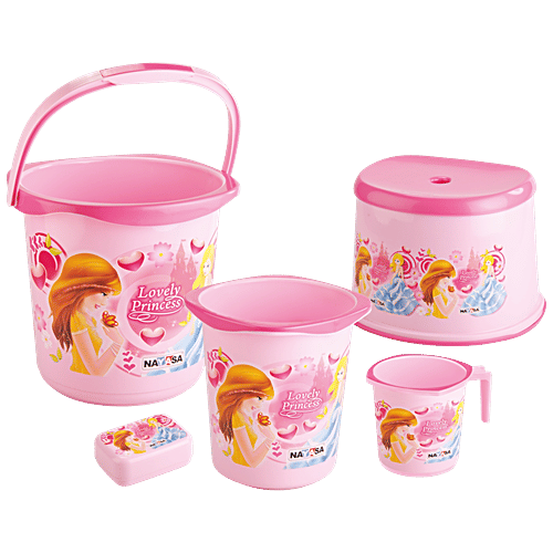 Buy Nayasa Kids Bathroom Set Bucket - 18 Ltr, Mug 1.5 Ltr , Stool, Soap ...