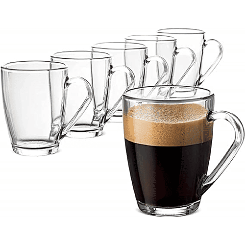 Buy Yera Glass Tea/Coffee Mug Set - Plain, Lightweight Online at Best ...