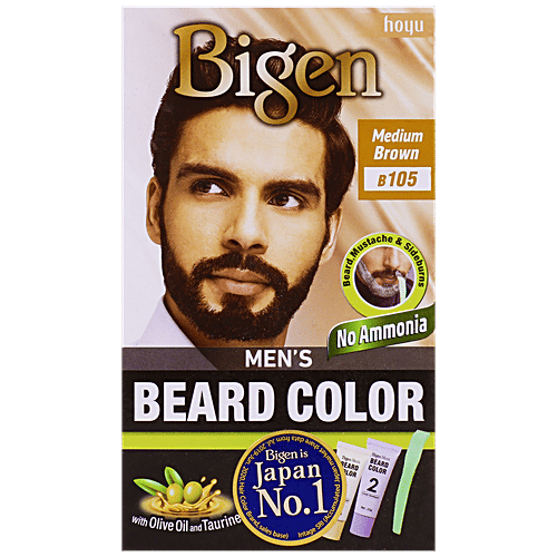 Buy Bigen Mens Beard Colour With Olive Oil & Taurine - Medium Brown ...
