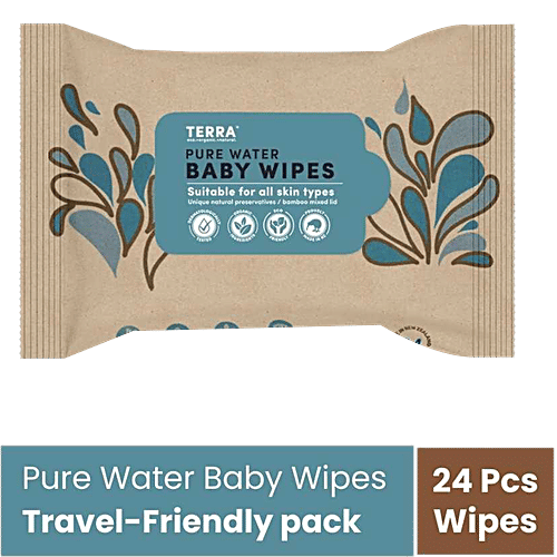 Buy Terra Pure Water Baby Wipes - Soft, Non-Toxic, Travel-Friendly, For ...