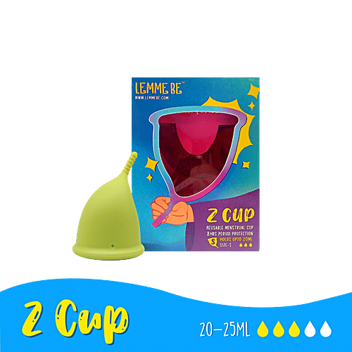 Buy Lemme Be Z Cup Reusable Menstrual Cup - Small Size, Lemon Yellow ...