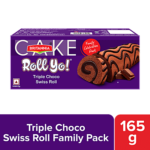 Buy Britannia Cake Roll Yo - Triple Choco Swiss Roll Family Pack ...