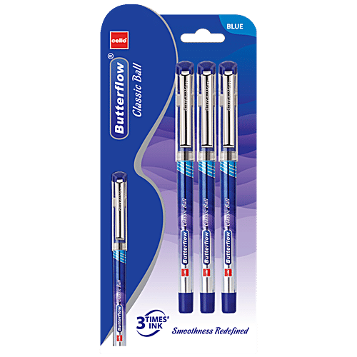 Buy BIC Cello Butterflow Classic Ball Pen - For Smooth Writing, Blue ...