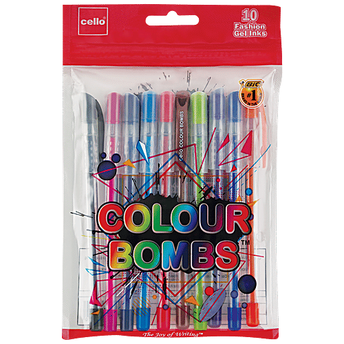 Buy BIC Cello Geltech Colour Bombs Gel Pen - For Smooth Writing ...