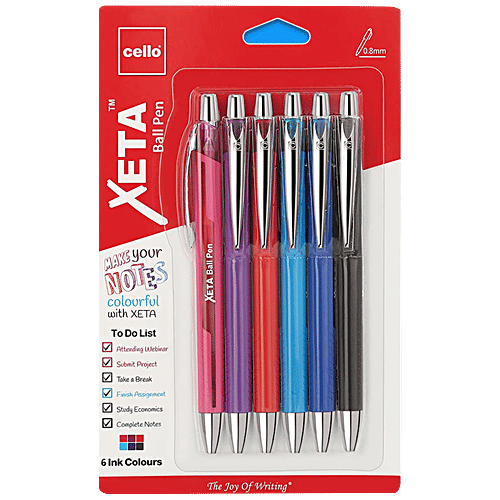 Buy BIC Cello Xeta Ball Pen - For Smooth Writing, 0.8 mm, Assorted ...