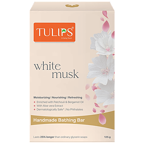 Buy Tulips Handmade Bathing Bar - White Musk, Moisturising, Nourishing ...