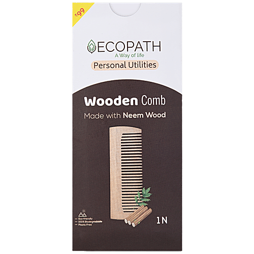 Buy Ecopath Wooden Comb - Made With Neem Wood, Eco Friendly Online at ...