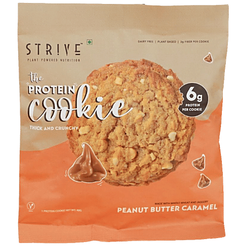 Buy Strive Protein Cookies - Peanut Butter Caramel, Vegan, Plant-Based ...