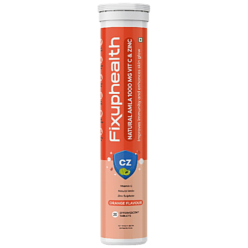 Buy Fixuphealth Effervescent Tablets - Natural Amla 1000 Mg, Orange ...