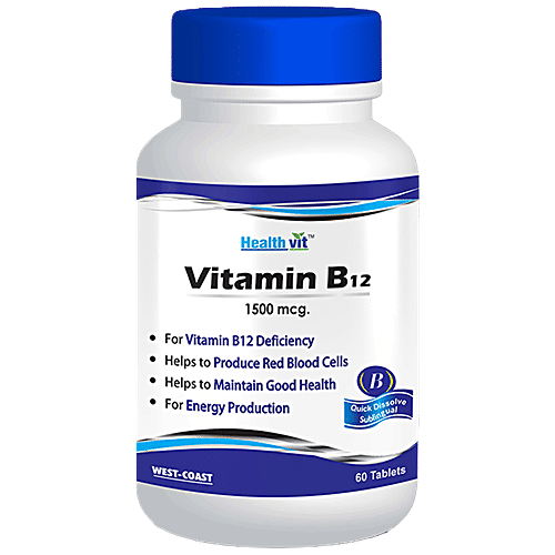 Buy Healthvit Vitamin B12 1500 Mcg Tablets - Helps Maintain Good Health ...