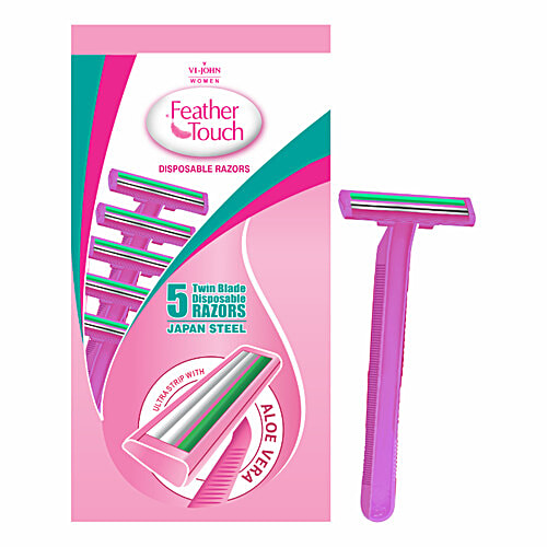 Buy VI-JOHN Feather Touch Twin Blade Shaving Razors - With Lubricating ...