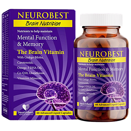Buy HealthBest Neurobest Brain Nutrition Liquid Capsule - For Mental ...