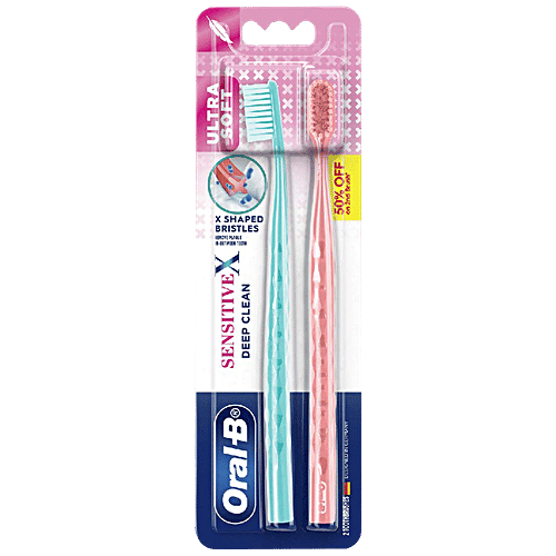 Buy Oral-B Sensitive X Deep Clean Toothbrush - Ultra Soft Bristles & X ...