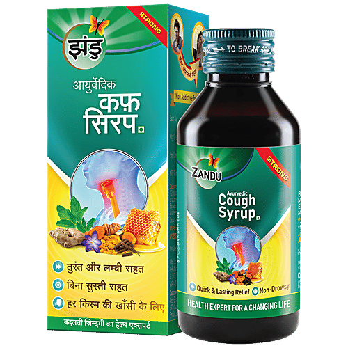 Buy Zandu Ayurvedic Cough Syrup - Strong, Non-Drowsy, Helps Relief From ...