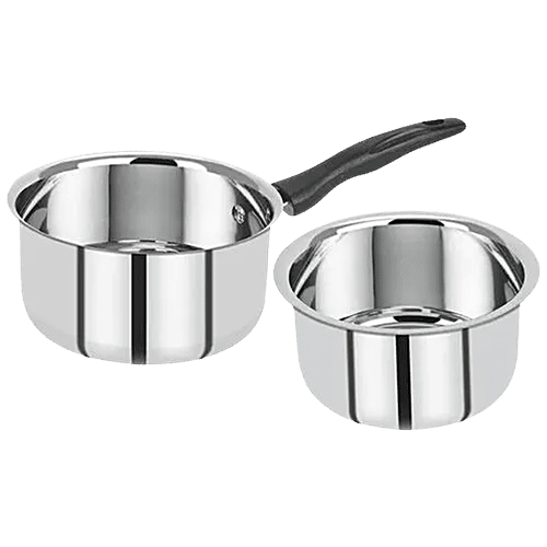 Buy Omega Stainless Steel Plain Bottom Cookware Set - Elite, Sturdy ...