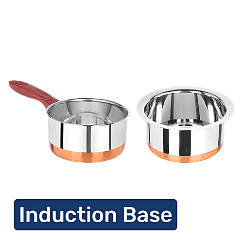 Buy Omega Stainless Steel Copper Bottom Cookware Set - Deluxe ...