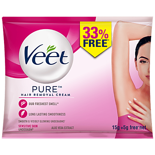 Buy Veet Pure Hair Removal Cream - Long-Lasting Smoothness, For ...