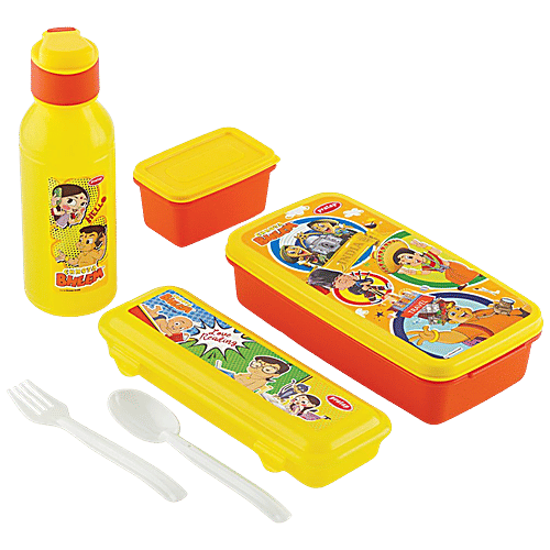 Buy Pratap Fun School Time Chhota Bheem Lunch Box Set - Lightweight ...
