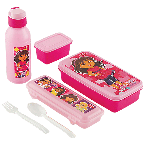 Buy Pratap Fun School Time Dora & Friends Lunch Box Set - Lightweight ...