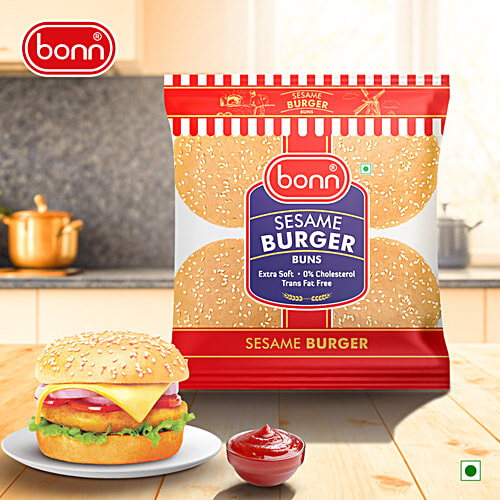 Buy Bonn Bread Sesame Burger Buns - Extra Soft, Zero Trans Fat ...