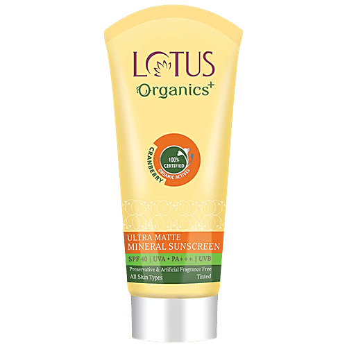 Buy Lotus Organics+ Ultra Matte Mineral Sunscreen - SPF 40, PA ...